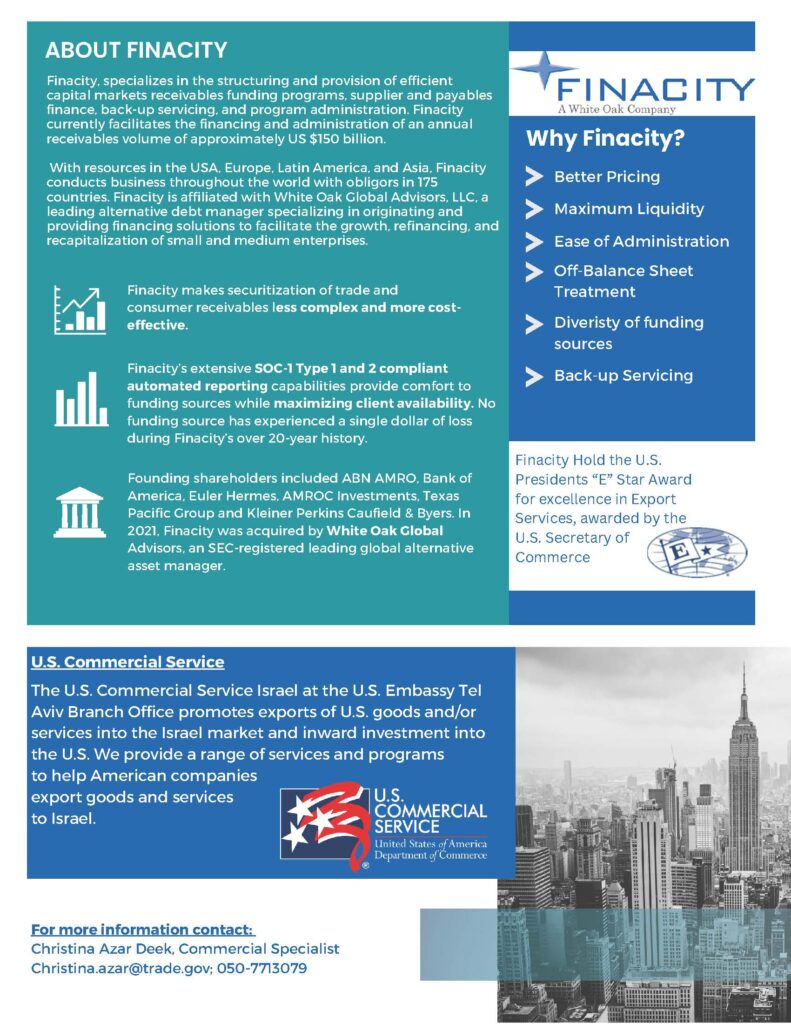 Israel Embassy Event Flyer – Finacity